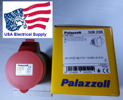 32 Amp 4Pin Industrial Wall Plug Socket 380-415Volt 3P+N+E Weatherproof ...