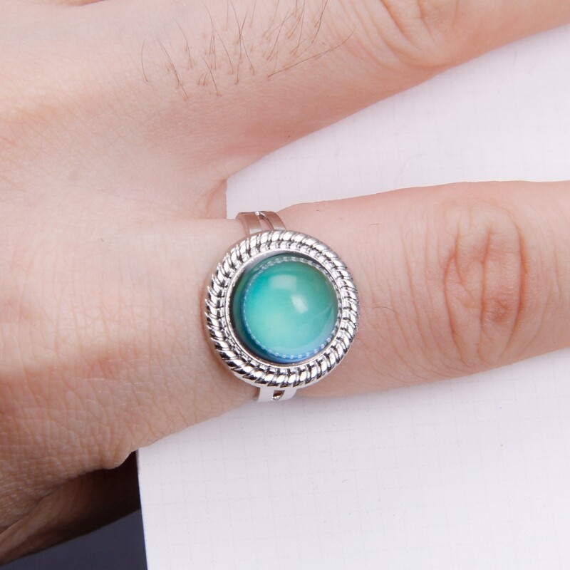 Trendy Adjustable Rings Emotional Color Changing Rings for Male Female ...