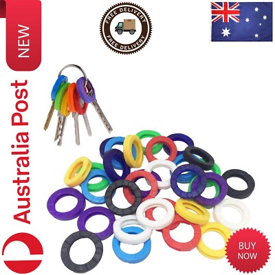 Rubber Key Caps Covers Tags, Key Identifier Coding Ring Head 40PCS(8 ...
