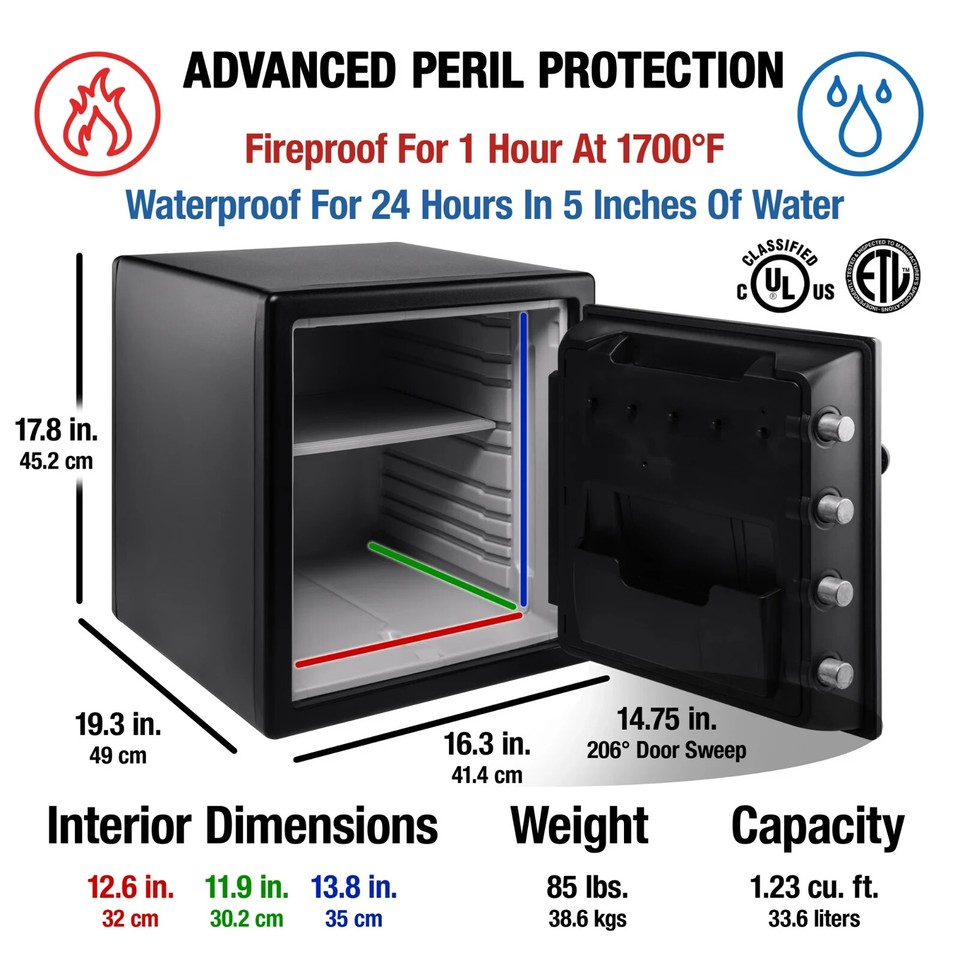 SentrySafe SFW123ES Fire-Resistant Safe and Waterproof Safe with ...