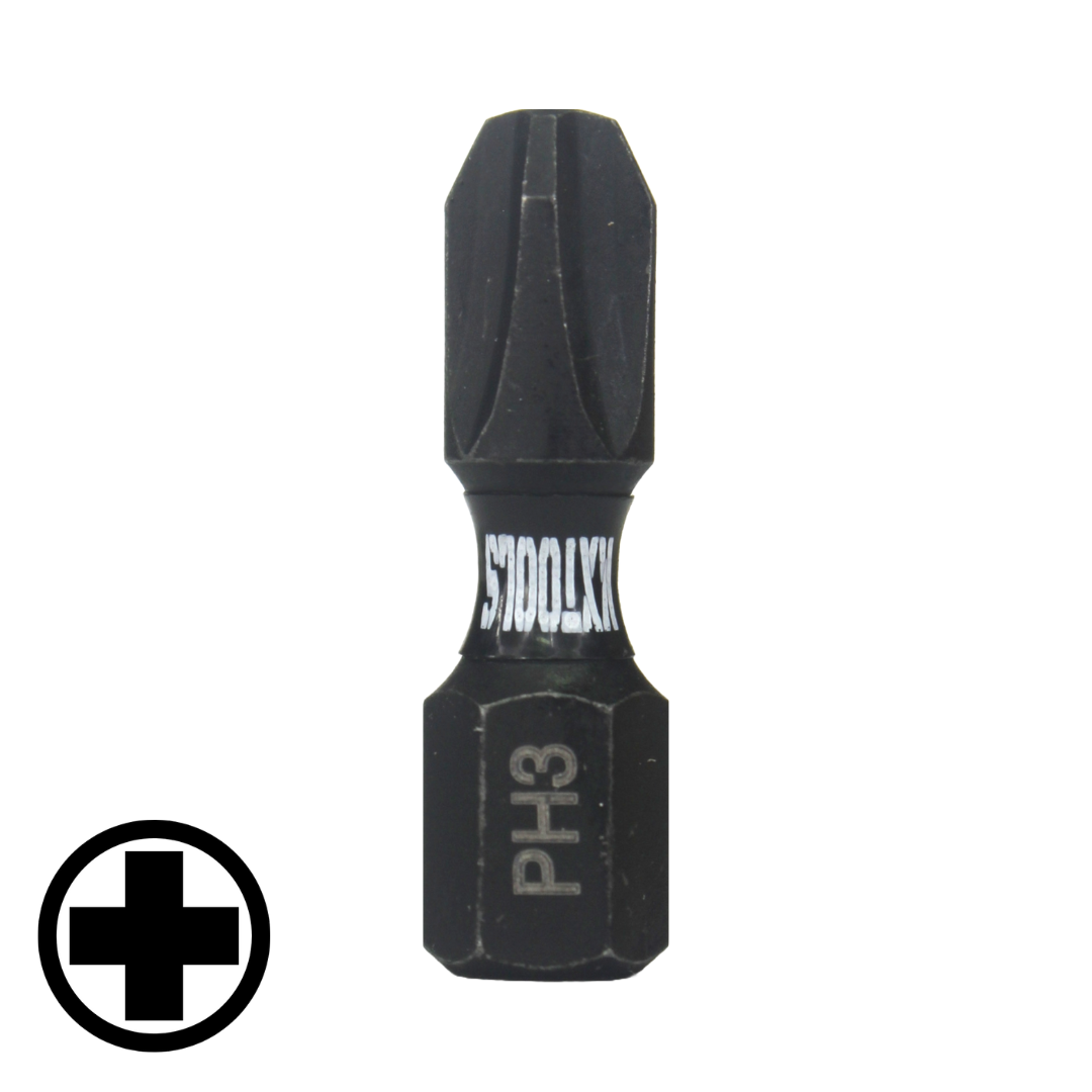 5 x 25mm PH3 Phillips 3 Impact Screwdriver Bits Driver Drill Magnetic 1 ...