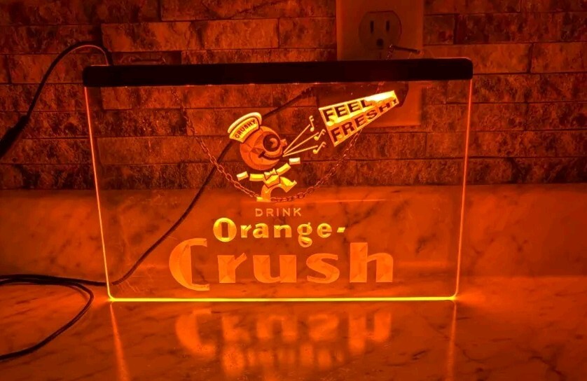 LED LIGHT UP ORANGE CRUSH SIGN | eBay