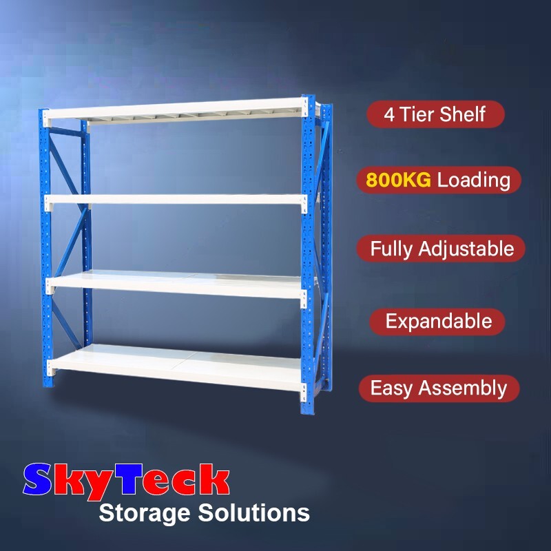 SkyTech 202BG Metal Storage Shelves Up to 800kg 200x200x60cm - Grey ...
