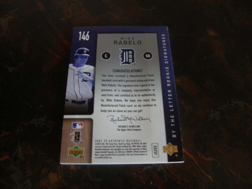 2007 U.D. SP Authentic--By The Letter RC Sig--RC/Auto/Patch--Mike ...