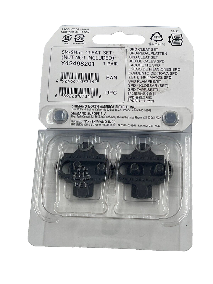 Shimano SM-SH51 SPD Cleats Set fits PD-M536 M520 M515 M505 M424 Bike ...
