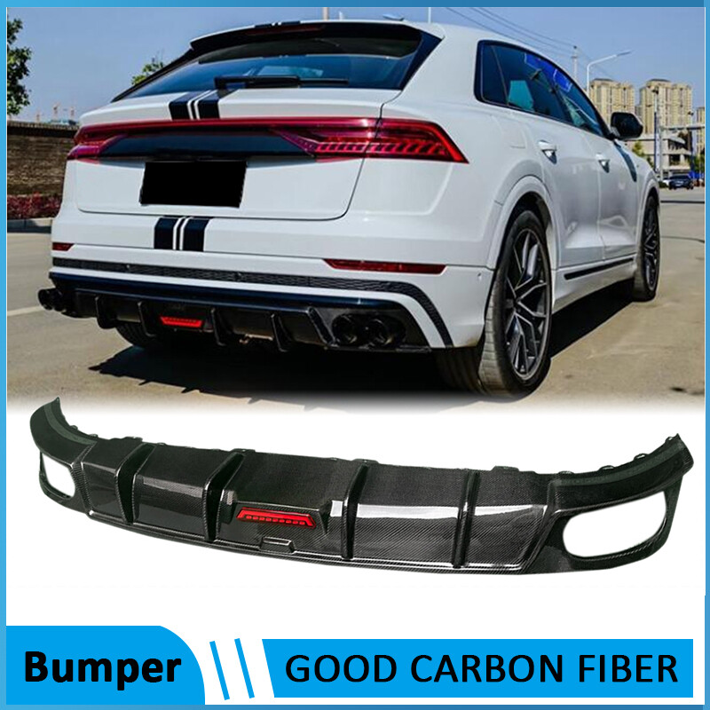 For Audi Q8 Sport SQ8 2019-2022 Real Carbon Rear Bumper Diffuser ...