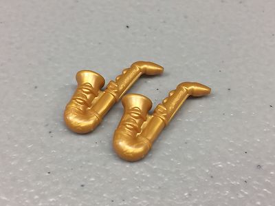 NEW LEGO PEARL GOLD SAXOPHONE MINIFIGURE UTENSIL INSTRUMENT AUTHENTIC ...