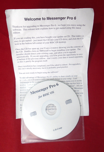 Messenger Pro 6 Acorn RISC OS by RComp Instructions & CD ROM | eBay