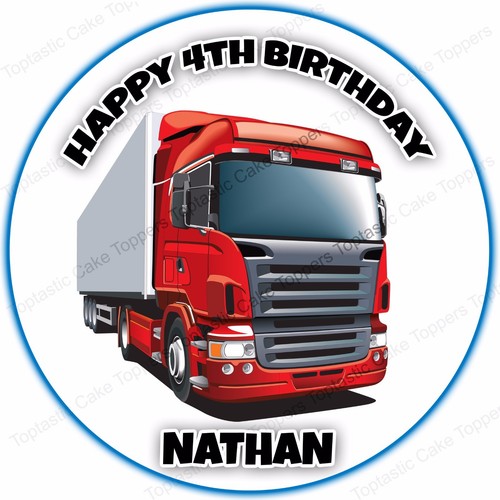 Personalised HGV Truck Articulated Lorry Edible Icing Birthday Party ...