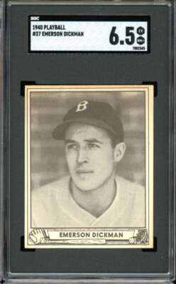 1940 Playball Play Ball #37 Emerson Dickman Red Sox SGC 6.5 EX-NM+/EX ...