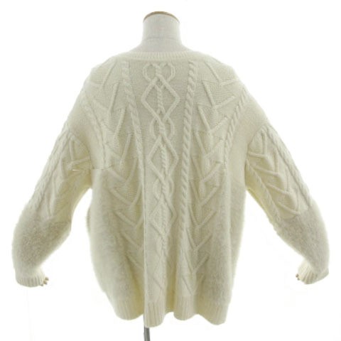 Jena Espace Merveil Wool-Blend Cable Knit Cardigan Ivory F Used | eBay