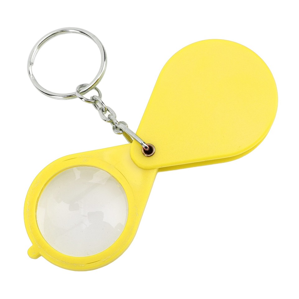 (Yellow)Magnifier Keychain Practical 10X Pocket Magnifier Portable ...