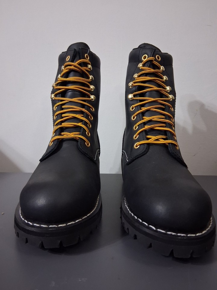 Work America Logger Boots Mens Size 9 1/2 Leather Waterproof Steel Toe ...