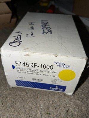 Emerson F145RF-1600 Wireless Temp Sensor Indoor/outdoor White Rodgers ...