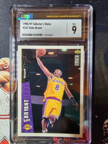 1996-97 Upper Deck Collector's Choice Kobe Bryant CSG Mint 9 Rookie RC ...