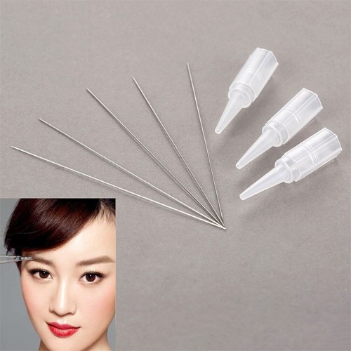 50pcs Round Mouth 1R Needle Tip+50pcs 0.35mm 1R Eyebrow Tattoo Needle 2 ...