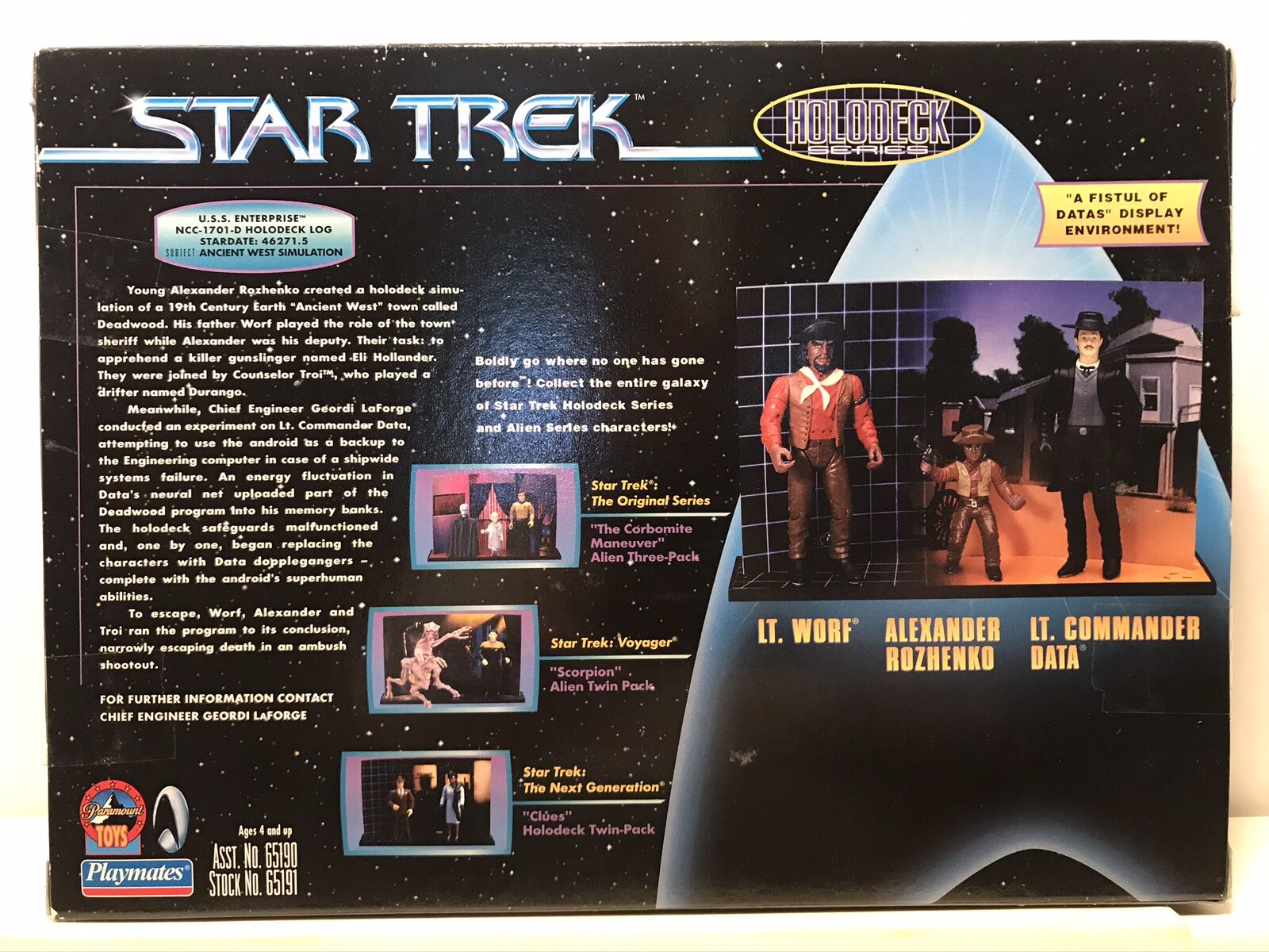 Star Trek Holodeck Series Action Figures Lt. Comdr. Data Lt. Worf Alex ...