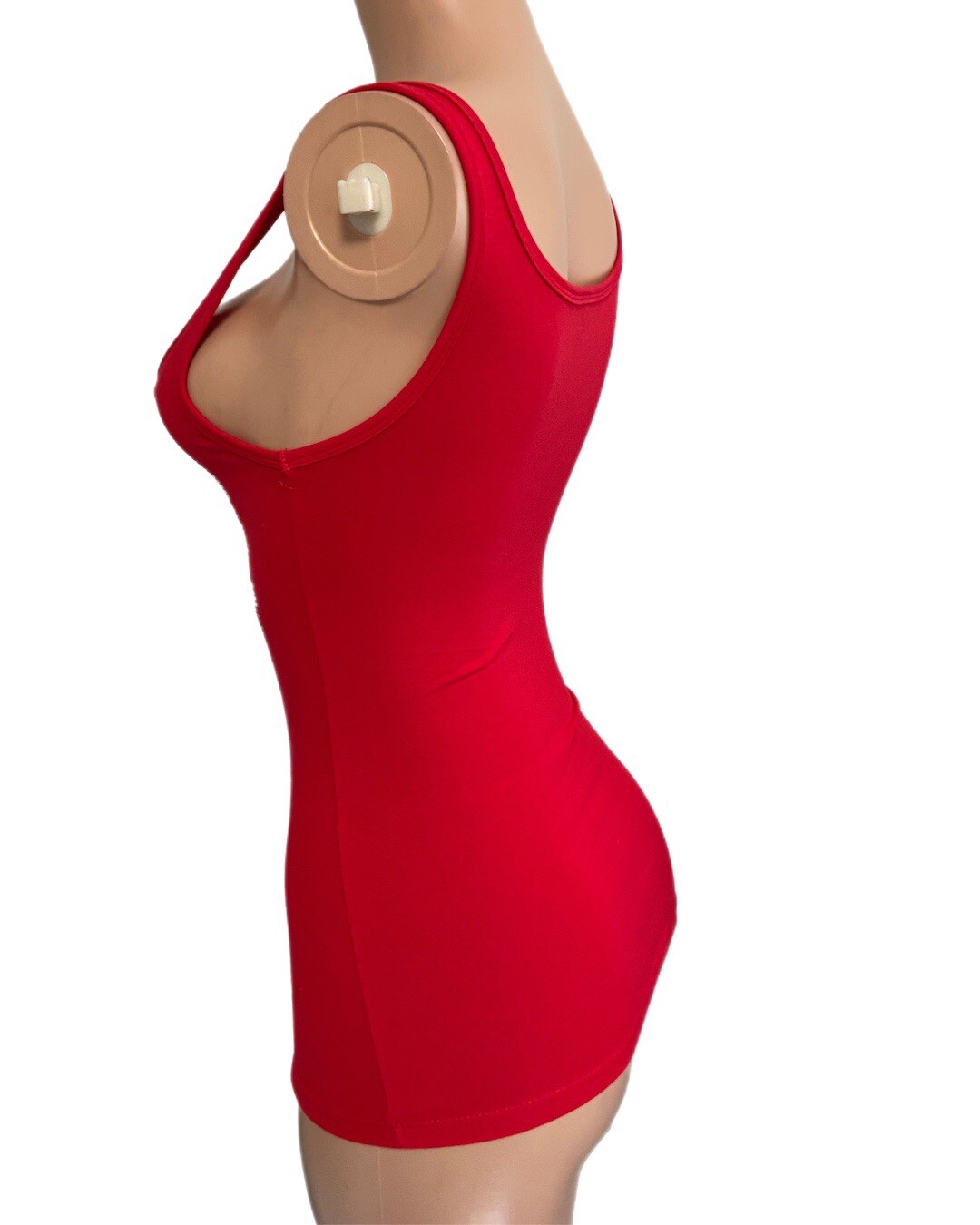 Red ribbed USA tank top bling rhinestones party cami top Y2K glam event ...