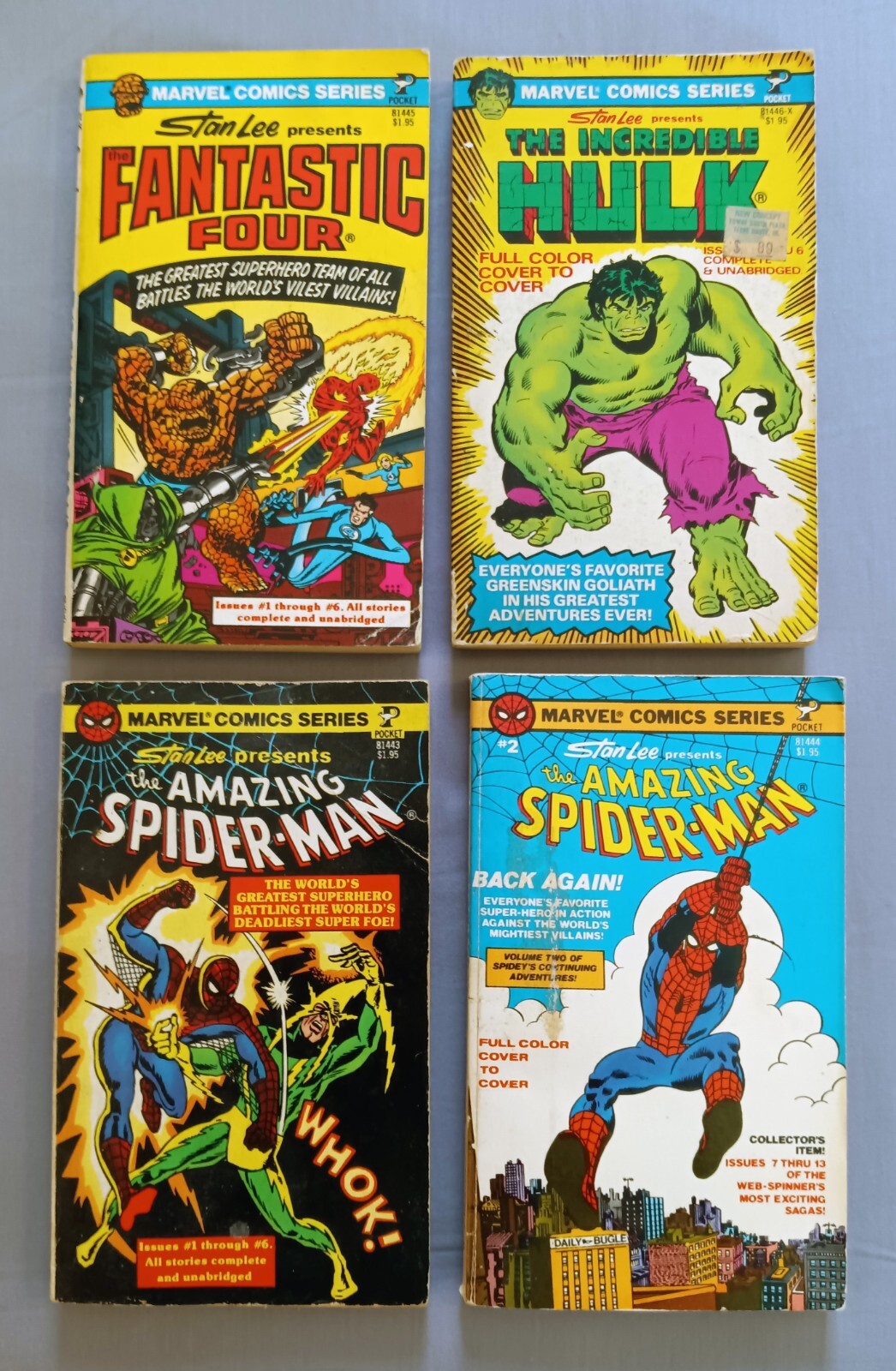 THE BEST OF MARVEL COMICS BOX SET, FOUR PAPERBACKS, POCKET, SPIDER-MAN ...