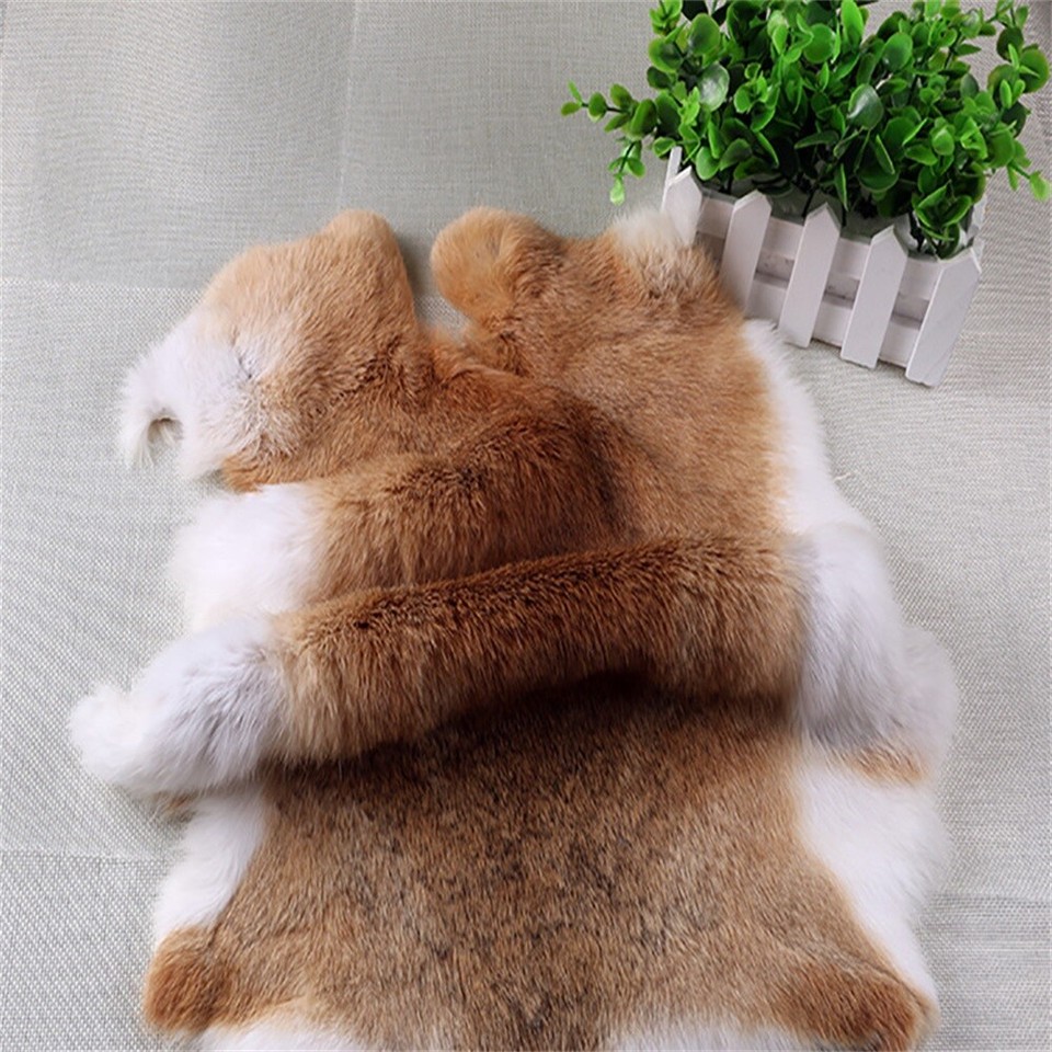 50 Pieces Natural Tanned Real Rabbit Pelts Fur Leather DIY Garment ...