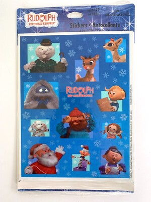 Vintage 1992 Hallmark Rudolph the Red Nosed Reindeer Stickers 4 Sheets ...