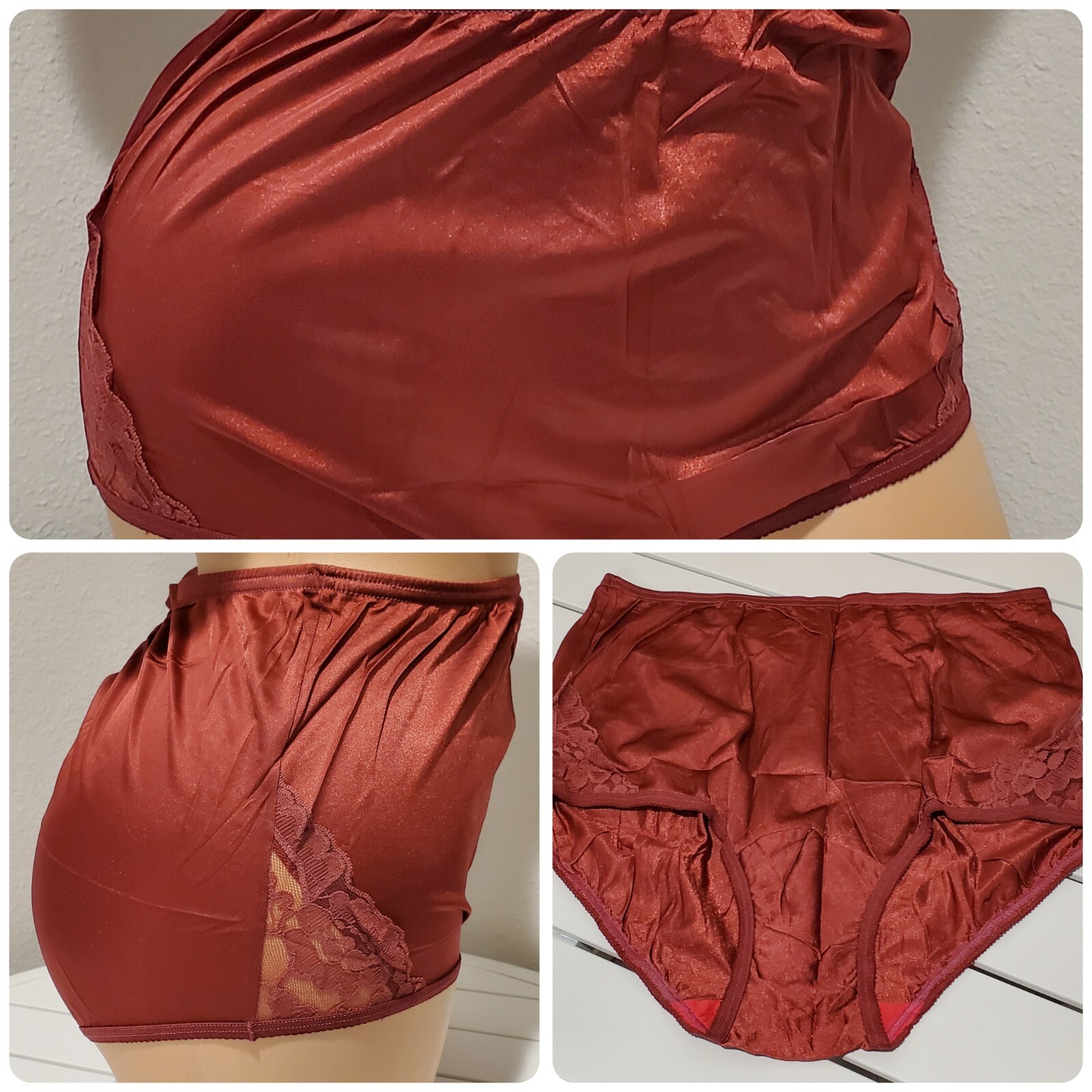 Vanity Fair Granny Panty Mushroom Gusset Shiny Lace N… - Gem