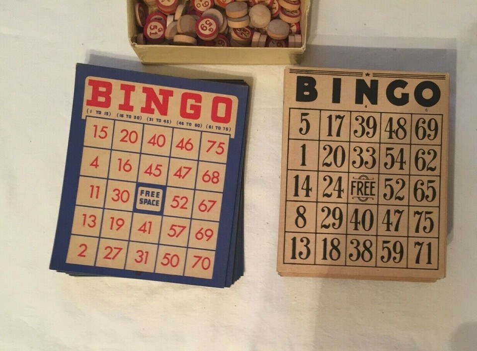 Bingo Game Set Vintage Milton Bradley No 4148 from 1930's Original Box ...
