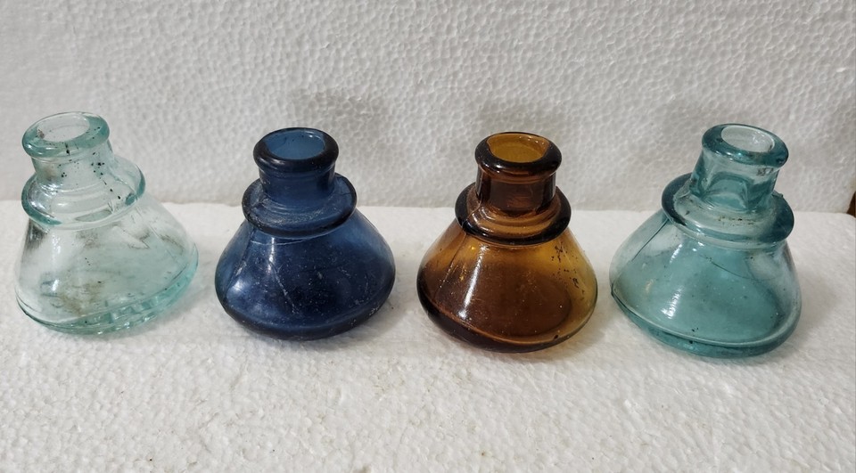 Lot Of 4 Cone Inks Prussian Blue, Amber, Deep Blue Aqua, 1897 Carter's ...