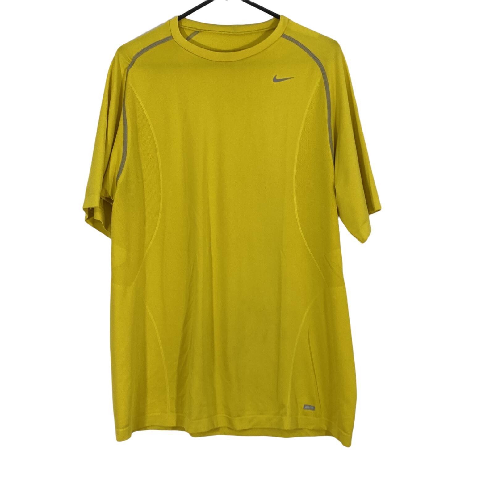 Nike Mens Yellow Dri Fit Crew Neck Short Sleeves Activewear T Shirt ...