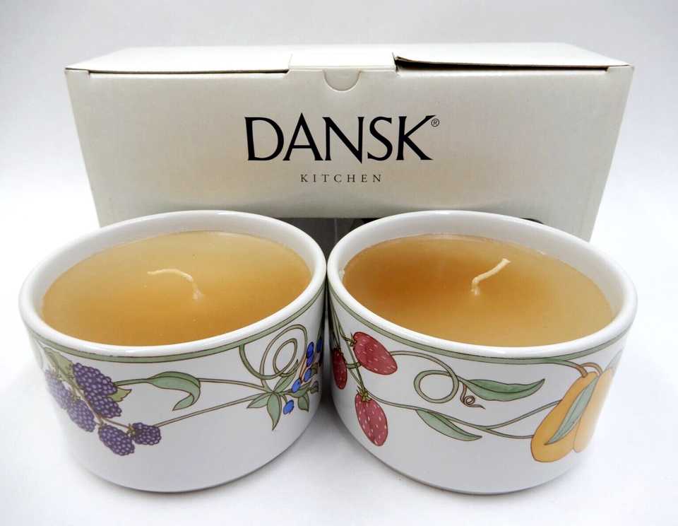 2 DANSK KITCHEN UMBRIAN FRUIT RAMEKIN CANDLES (NEW OLD STOCK) | eBay