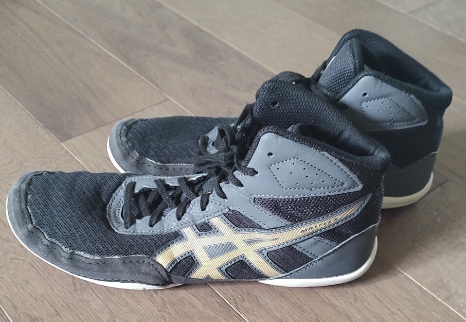 ASICS Matflex Wrestling Shoes Black Grey Gold White M… - Gem