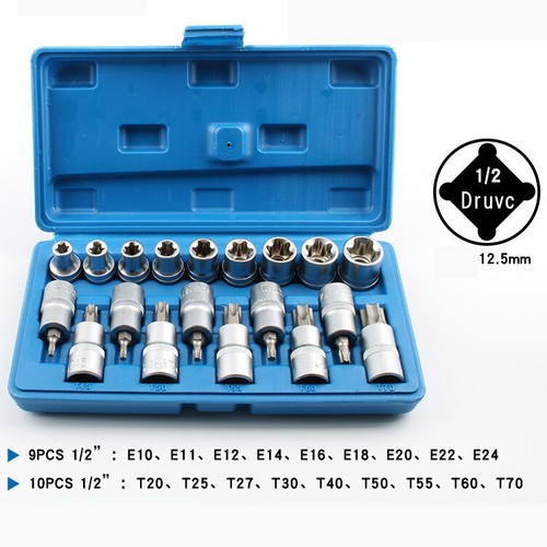 19PCS Torx Socket and Bit Set 1/2" E Type Chrome Vanadium Steel Repair Tool Case | eBay