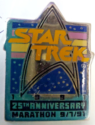 Star Trek 1991 25th Anniversary Movie Marathon Enamel Pin 9/7/91 Lapel ...