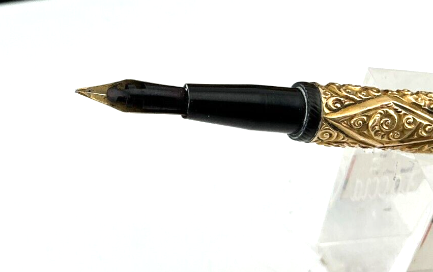 RARE GRAIL PARKER 30 GF Repousse Overlay Fountain Pen 14K Med nib WOW ...