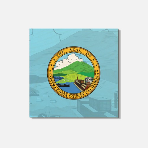 Contra Costa County Seal California USA State 4'' X 4'' Square Wooden ...