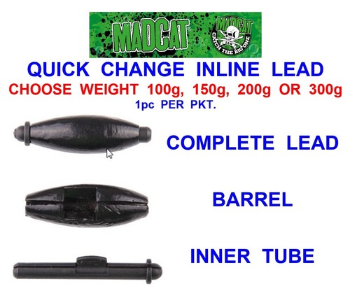 DAM MAD CAT QUICK CHANGE INLINE LEAD FOR SEA COARSE CATFISH ROD FISHING ...