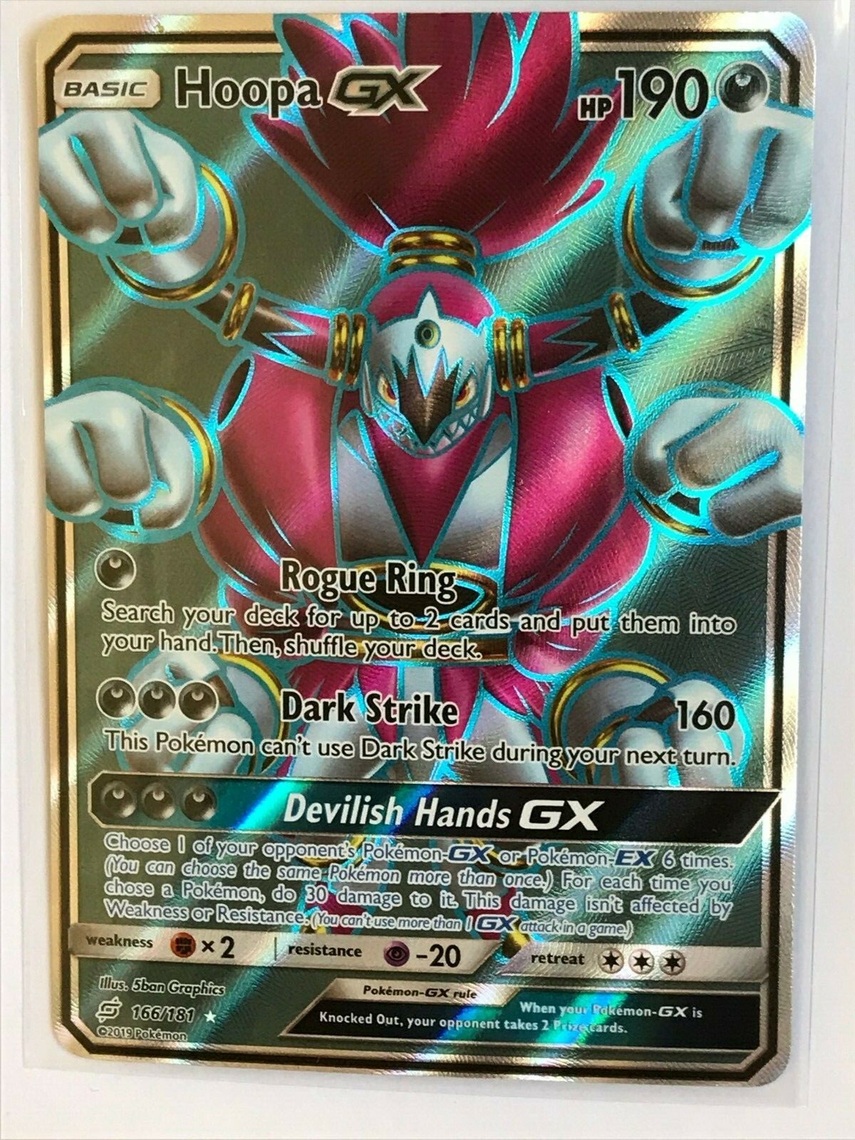 Hoopa GX FULL ART ULTRA RARE 166/181 Pokemon SM Team Up TCG Holo | eBay