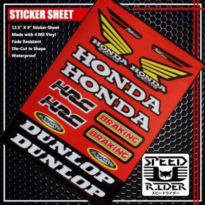 Honda Racing Micro Sponsor Sticker Decal MAX BREAKING HRC CEMOTO DUNLOP ...