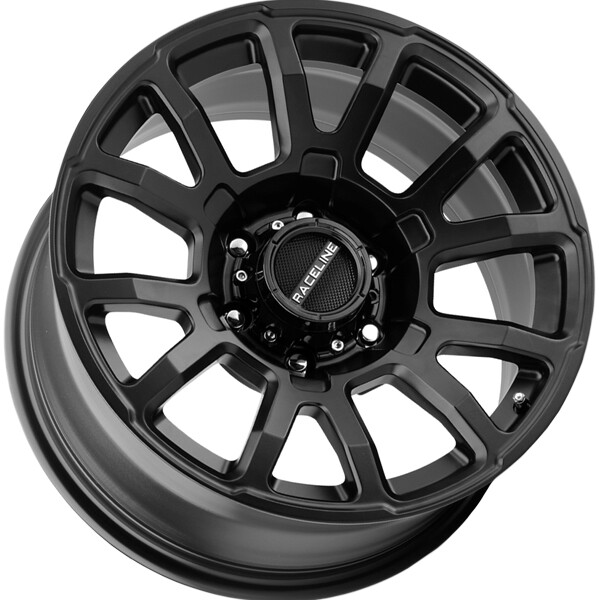 (Set of 4) Raceline 950B Gauge 16x8 6x4.5" +0mm Satin Black Wheels Rims ...