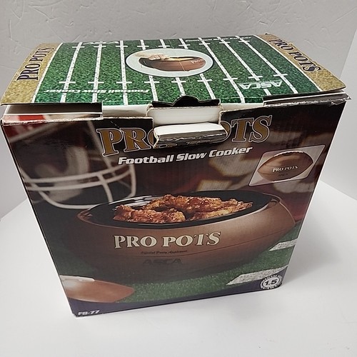 Football Shaped 1.5 qt Slow Cooker Pro Pots ASCA FB-77 USED Open Box ...