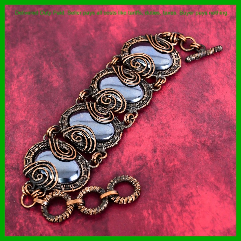 Black Friday Deal Copper Oval Shungite Stone Elegant Chain Wire Wrapped ...