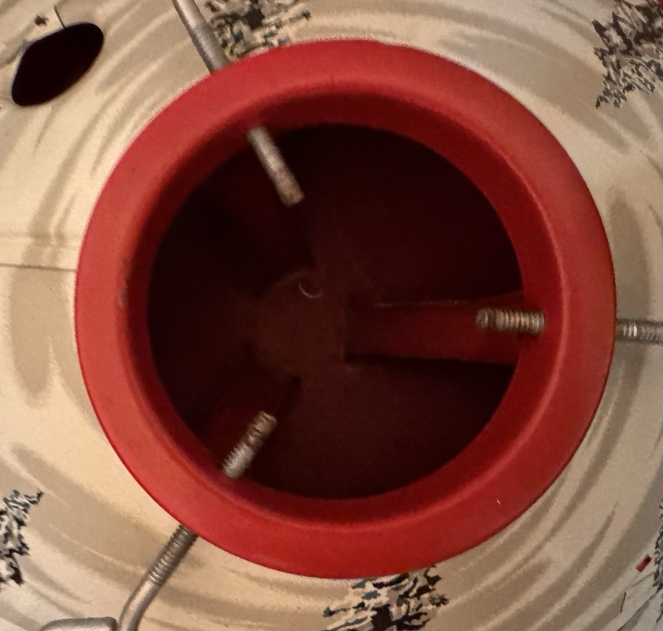 Vintage 1950s Litho Steel Coloramic Christmas Tree Stand w/Original Box ...