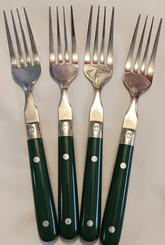 Rare Vintage Carnival Stainless Green Handle Flatware 20 Piece Set ...