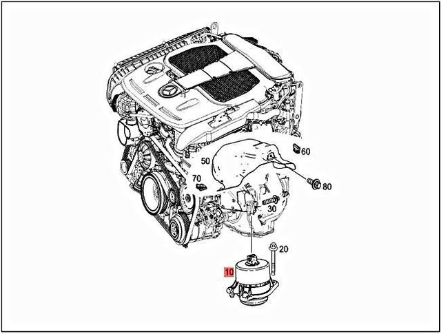 MERCEDES BENZ OEM S63 AMG - Right Engine Mount Torque Strut 2222402200 ...