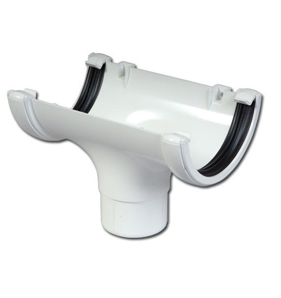 White Round Guttering & Down Pipe - 114mm Half Round Gutter 65mm ...
