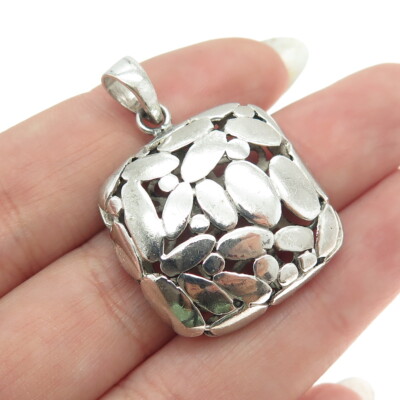 925 Sterling Silver Vintage Pebble Pendant | eBay