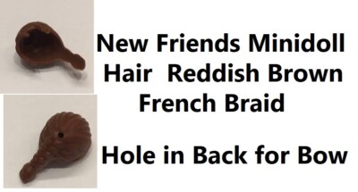 Lego Brown Hair French Braid Reddish Brown Bangs Braided Hole for Bow ...