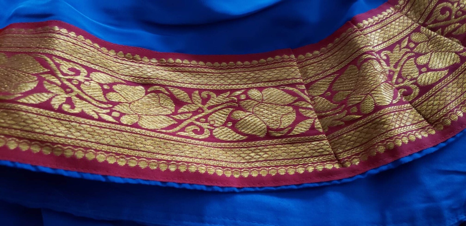 Bharatanatyam Dance Costume, Blue Silk, Custom-Made, … - Gem