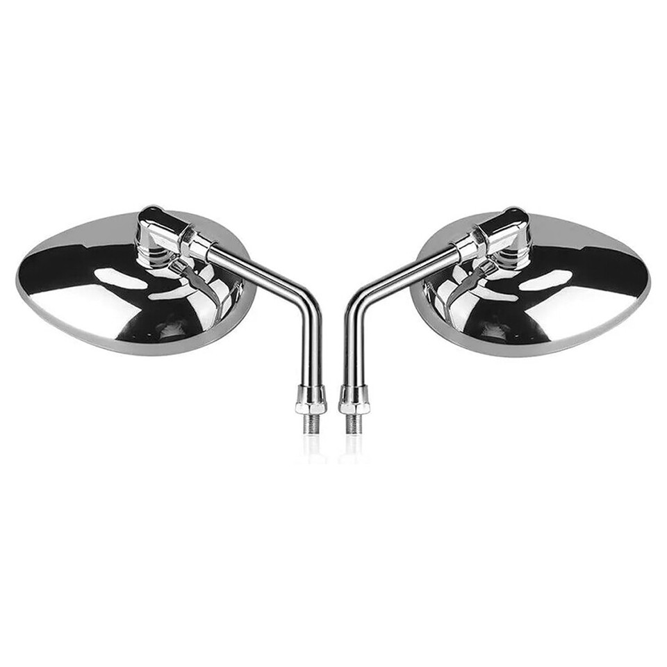 8mm 10mm Chrome Oval Rear View Mirror Fit For Indian Chief Vintage ...