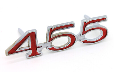NEW Pontiac "455" Custom Grille Emblem / Red w/Chrome Trim Grill Engine ...